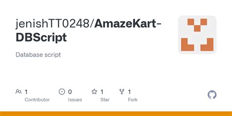 github jenishtt0248 amazekart dbscript database script