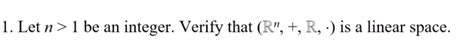 solved 1 let n 1 be an integer verify that rn r ⋅ is a