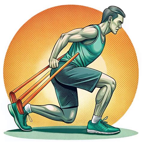 A Drawing Of A Man Running With A Long Stick Premium AI Generated Image