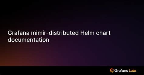 Grafana Mimir Distributed Helm Chart Documentation Grafana Labs Helm