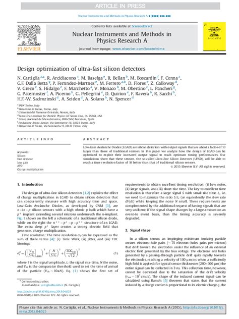 Pdf Design Optimization Of Ultra Fast Silicon Detectors