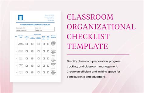 Classroom Organization Checklist