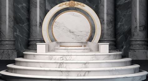 Majestic Marble Throne In An Ancient Palace Stock Illustration