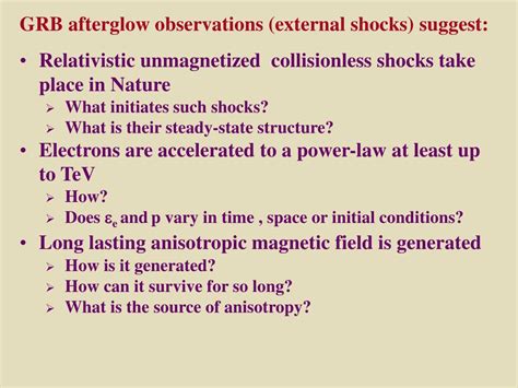 Ppt Gamma Ray Bursts And Unmagnetized Relativistic Collisionless Shocks Ehud Nakar Caltech