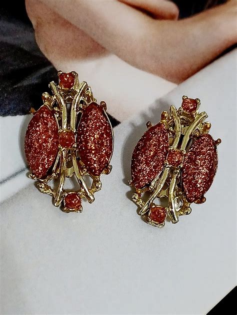 Vintage Jewelry 古董夾式耳環 砂金菱形萊茵 老時光製造所｜耳環耳夾耳骨夾人氣榜 Pinkoi