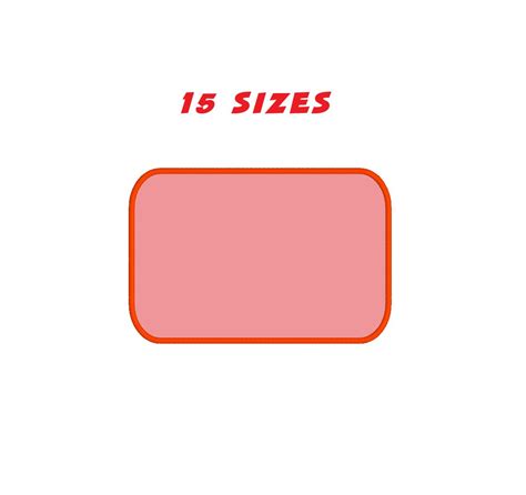 Applique Rectangle Embroidery Design Rectangle Embroidery Design 15 Sizes Instant Download Etsy