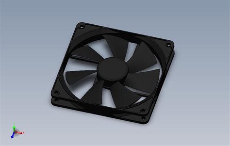 电脑风扇14mm SOLIDWORKS 2017 模型图纸免费下载 懒石网
