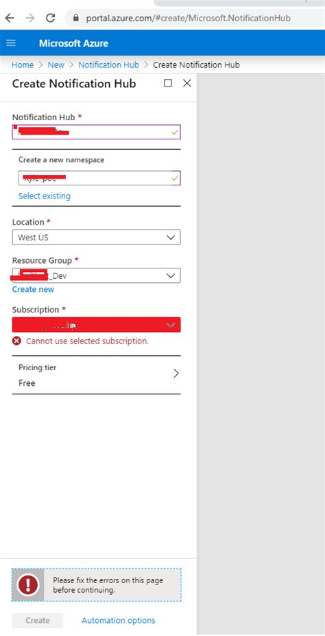 Azure Cannot Use Selected Subscription Stack Overflow
