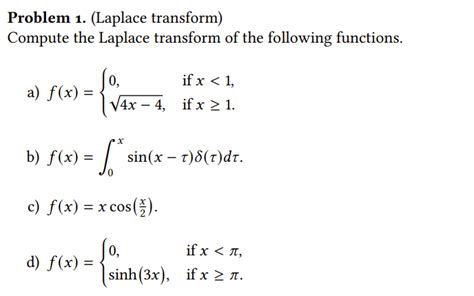 Solved Problem Laplace Transform Compute The Laplace Chegg