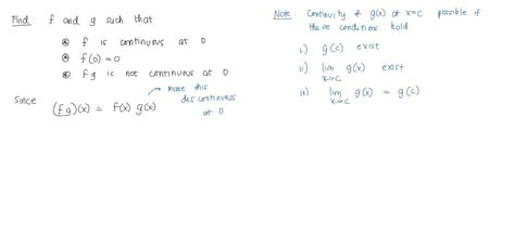 solved find a pair of functions f and g such that f is continuous at 0