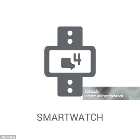 Smartwatch 아이콘입니다 인공 지능 컬렉션에서 흰색 배경에 유행 Smartwatch 로고 개념 가을에 대한 스톡 벡터 아트 및 기타 이미지 Istock