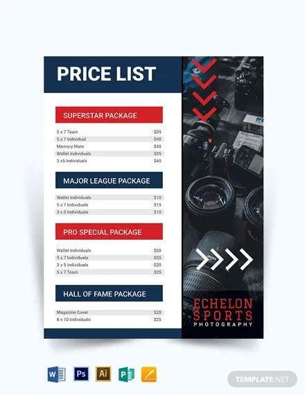 Gym Price List Template In Word Google Docs Download Template Net