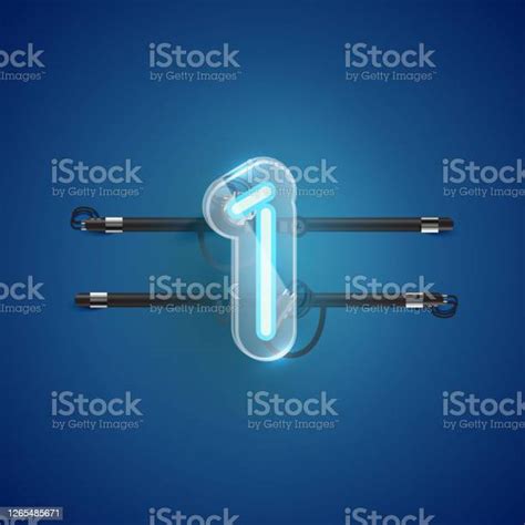 플라스틱 케이스 주위에 현실적인 네온 1 문자 벡터 일러스트 0명에 대한 스톡 벡터 아트 및 기타 이미지 0명 3차원 형태 개체 그룹 Istock