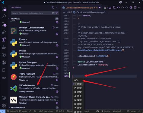 自己写输入法解决 Vscode 中使用 Vimneovim 的 Preedit 拼音在 Normal 模式下的改动文本的问题，是比较方便的