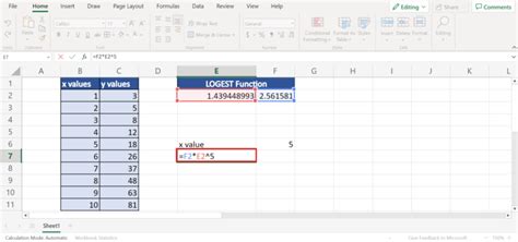 How To Use Logest Function In Excel Sheetaki