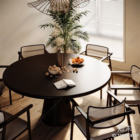 侘寂餐桌椅组合3d模型下载【id1129918329】知末3d模型网 侘寂餐桌椅组合3d模型下载【id1129918329】知末3d模型网