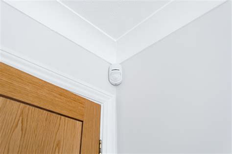 Newly Installed Wireless And Battery Operated New Generation Pir Alarm Sensor In A Downstairs