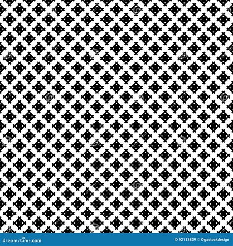 Vector Monochrome Seamless Pattern Cross Stitching Stock Vector