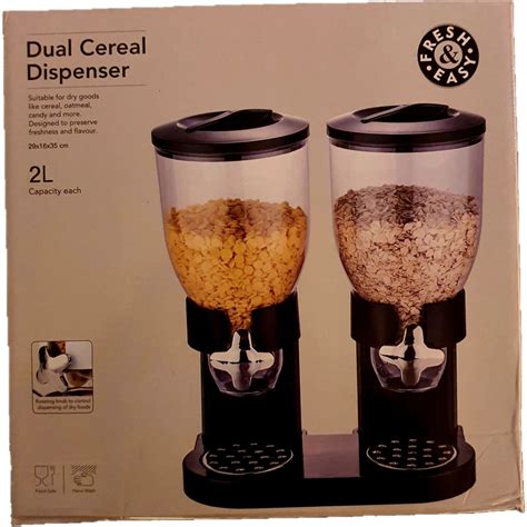 Дозатор за зърнени култури с два контейнера черен 2 X 2l Emag Bg