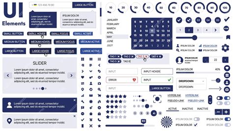 Premium Vector A Clean And Responsive Template With Ui Elements Menu