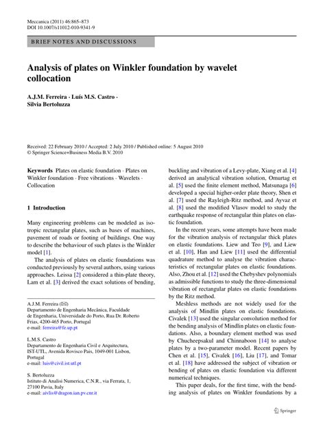 Pdf Analysis Of Plates On Winkler Foundation By Wavelet Collocation