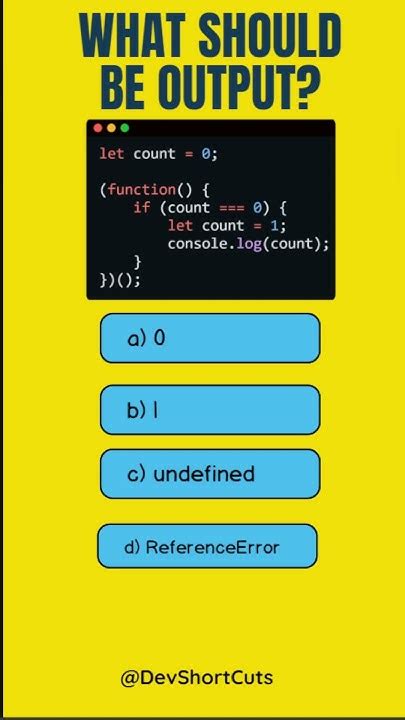 Quiz 5 Javascript Variable Shadowing And Block Scope Explained With Quiz