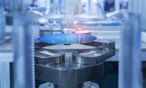 Silicon Wafers And Microcircuits With Automation System Control Application On Automate Robot