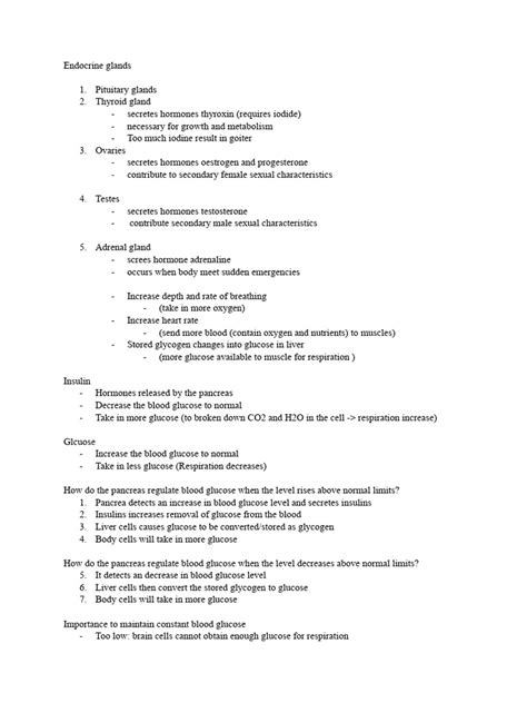 Chp 7 Chemical Coordination Pdf Glucose Hormone