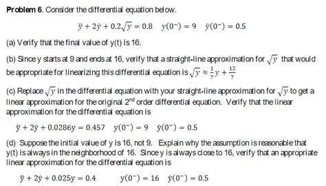 Solved Problem 6 Consider The Differential Equation Below