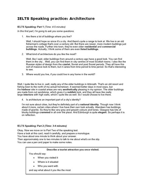 Ielts Speaking Practice Pdf Art