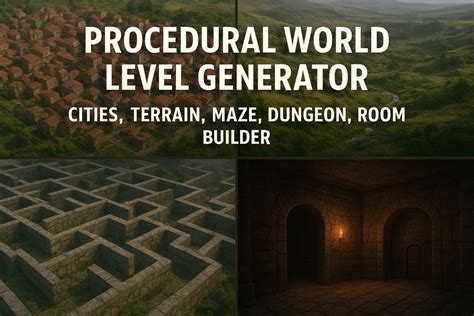 Procedural World Level Generator Cities Terrain Maze Dungeon Room Builder Level Design