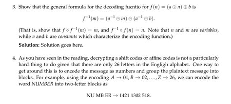 Solved 3 Show That The General Formula For The Decoding
