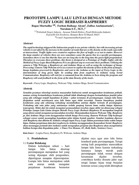 Efficient Traffic Light Control System Using Image Processing Fuzzy Logic And Raspberry Pi
