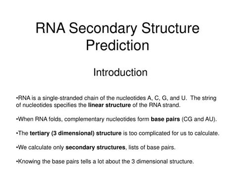 Ppt Rna Secondary Structure Prediction Powerpoint Presentation Free Download Id1293141