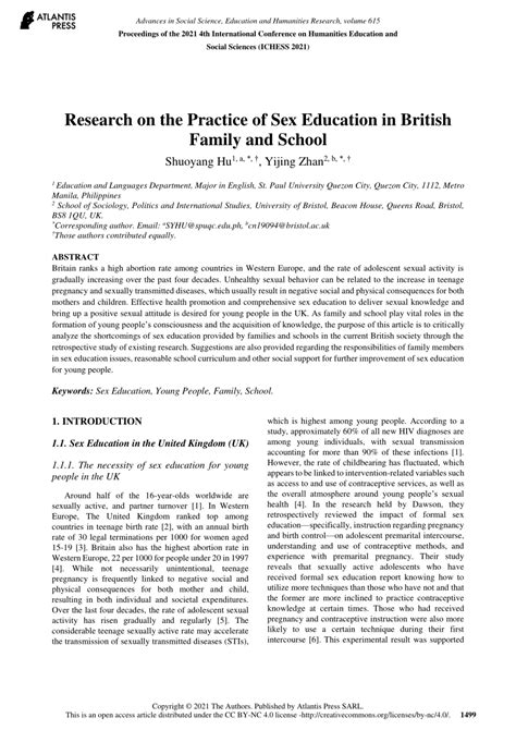 PDF Research On The Practice Of Sex Education In British Family And Babe