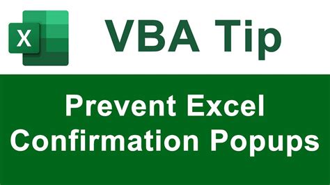 Prevent Excel Alerts Using Vba Macros Youtube