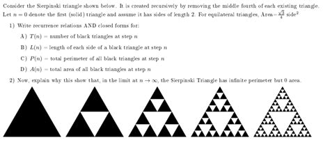 Solved Consider The Sierpinski Triangle Shown Below It Is Chegg