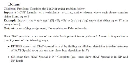 Solved Challenge Problem Consider The 3sat Special Problem