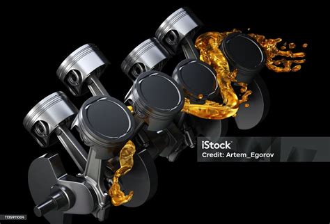 수리에 윤 활 유 오일을 가진 자동차 엔진의 3d 그림 모터 오일의 윤 활 개념 엔진 오일에 대한 스톡 사진 및 기타 이미지 엔진 오일 차 엔진 Istock