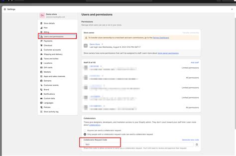 Where To Find Shopify Collaborator Request Code For Access