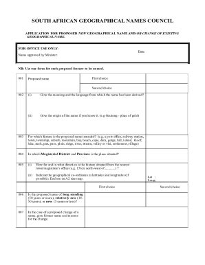 Fillable Online NATIONAL PLACE NAMES COMMITTEE Application Form For Place Names Fax Email Print
