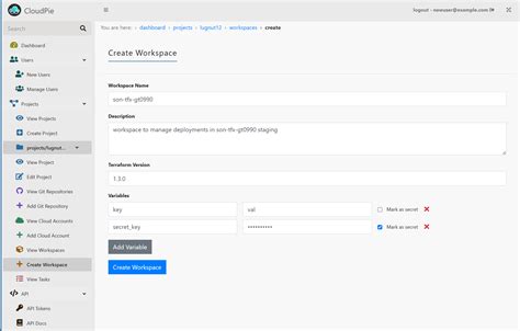 Adding A Workspace Cloudpie User Guide