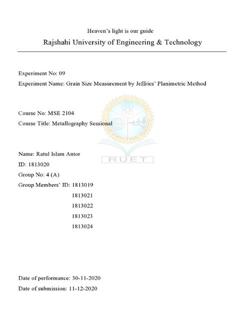 Grain Size Measurement By Jeffries Planimetric Method Pdf