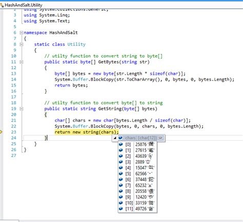 C Creating A SHA Hash And Salt And The Bytes Have Strange Characters