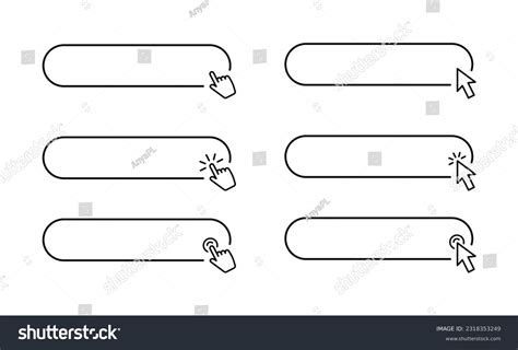 click here button pointer clicking hand stock vector royalty free