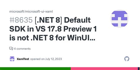 [ 8] default sdk in vs 17 8 preview 1 is not 8 for winui project · issue 8635