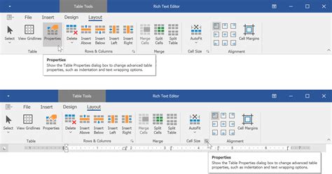 Table Properties Dialog Winforms Controls Devexpress Documentation