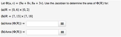 Solved Let Phi U V 9u 8v 8u 3v Use The Jacobian Chegg