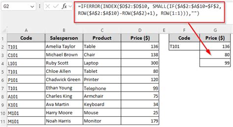 Return Multiple Values Vertically With Index Match In Excel Excel Insider