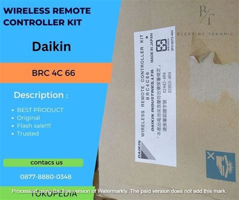Jual Wireless Remote Controller Kit Daikin Brc4c66 Jakarta Utara Blessing Tekhnic Tokopedia